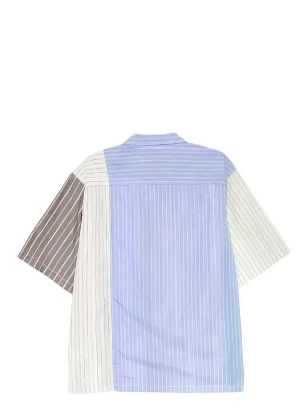 Comme Des Garçons Striped Panelled Shirt - Blue