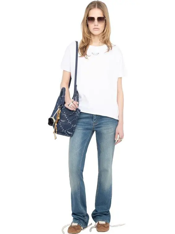 Zadig&Voltaire Tommer T-shirt With Rhinestone Embellishments - White