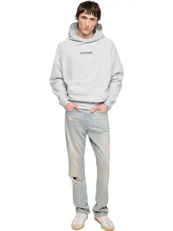 Zadig&Voltaire Georgio Embroidered Cotton Blend Hoodie - Natural