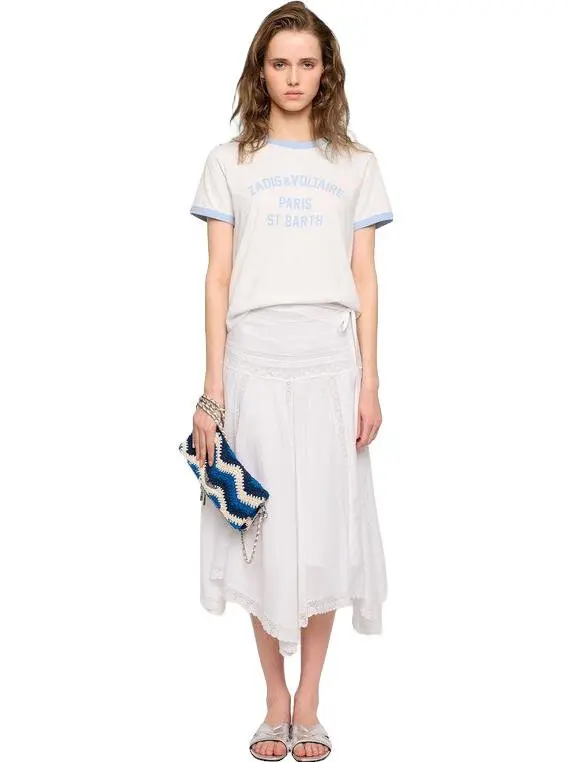 Zadig&Voltaire Asymmetric Lace Cotton Skirt - White