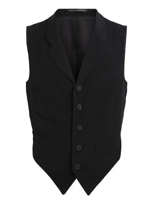 Yohji Yamamoto Crepe De Chine Waistcoat - Black