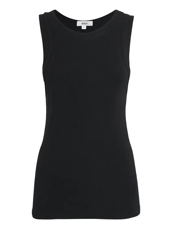 AGOLDE Finch Tank Top Ribbed Stretch Sleeveless - Black