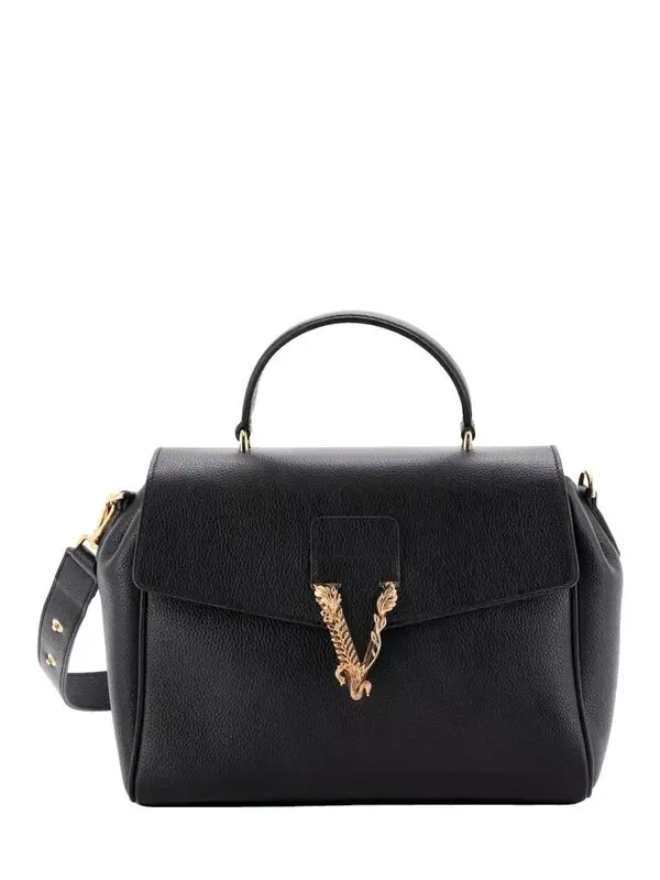Versace Virtus Convertible Top Handle Bag - Black