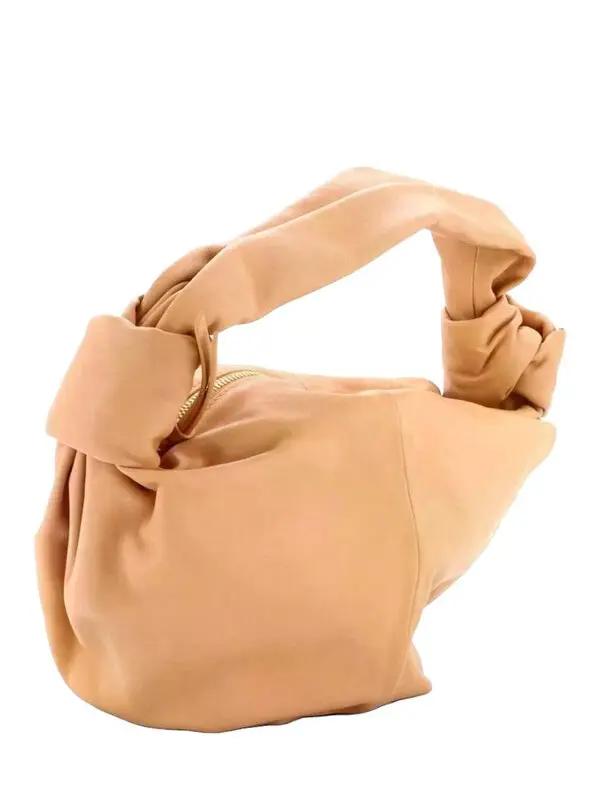 Bottega Veneta Double Knot Leather Mini Hobo Bag - Neutrals