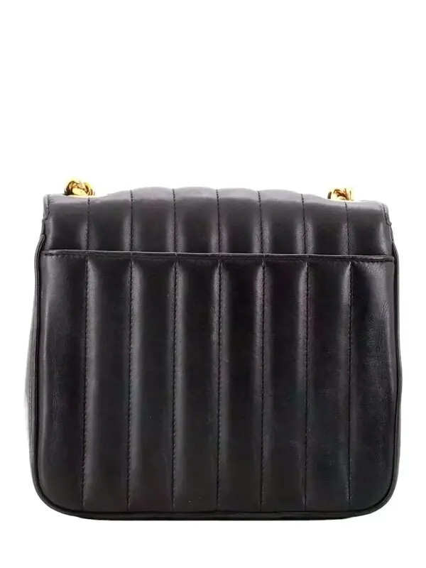 Saint Laurent Vicky Vertical Quilted Leather Medium Crossbody Bag - Black