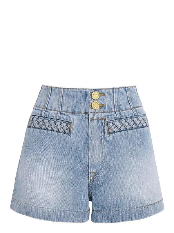 Zimmermann Indra Denim Shorts - Blue
