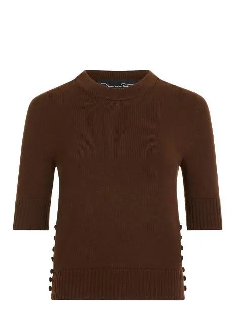 Oscar De La Renta Button-detail Pullover - Natural
