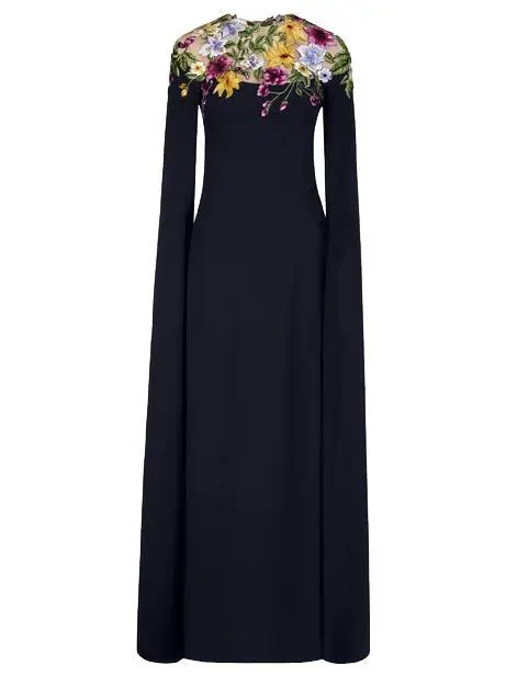 Oscar De La Renta Dominican Mixed Caftan Gown - Floral