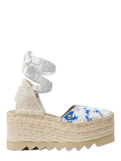 Stella McCartney Gaia Daisy Print Espadrilles - White