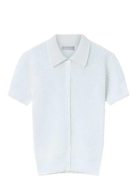 Stella McCartney Sheer Crochet Short-sleeve Shirt - White