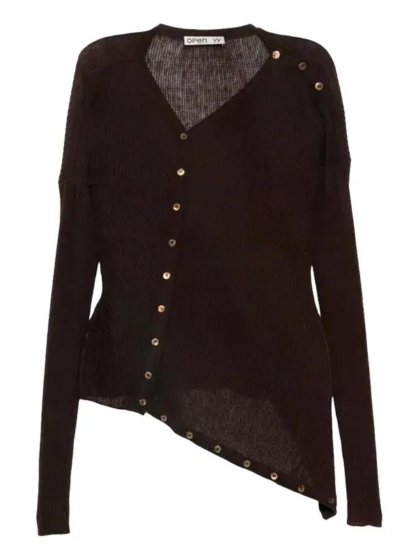 OPEN YY Convertible Draped Cardigan - Brown