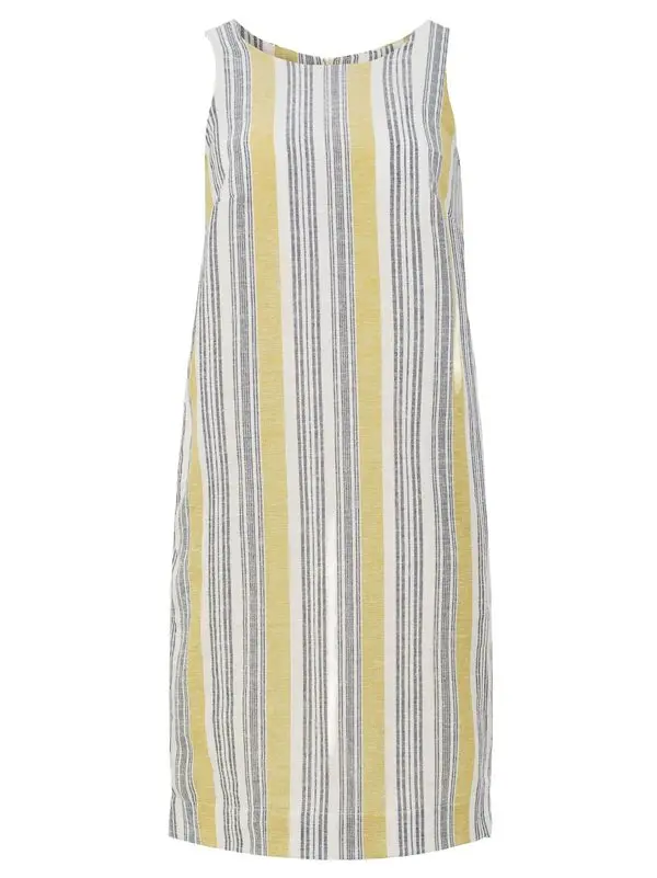 CONQUISTA Sunshine Stripes Cotton-linen Dress - Orange