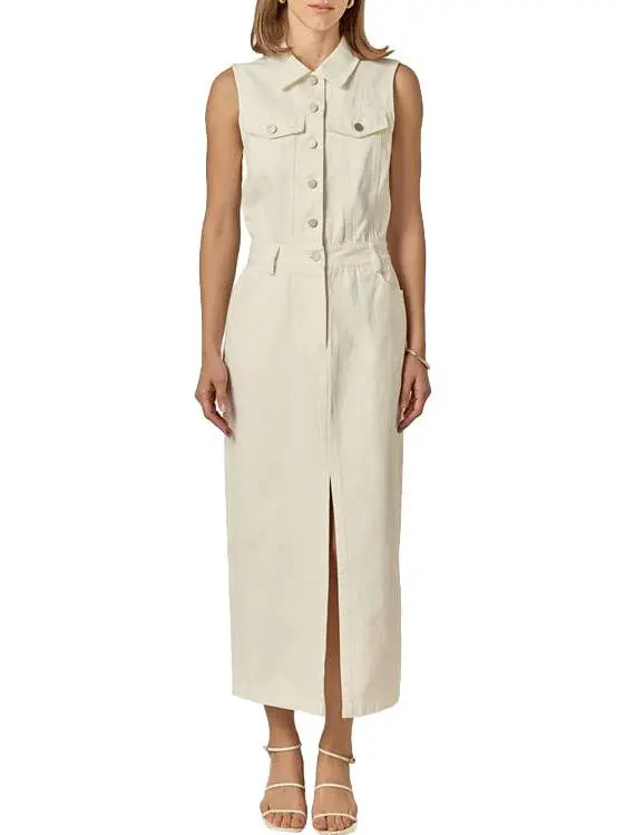 English Factory Sleeveless Denim Maxi Shirt Dress - Off White