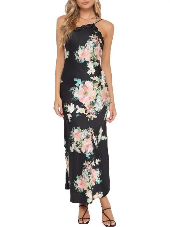 PETAL & PUP Anika Maxi Dress - Black Floral