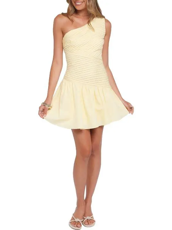 PETAL & PUP Elaria Off-shoulder Mini Dress - Butter Yellow