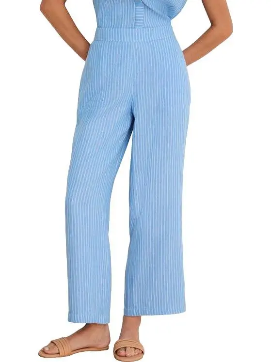 NIC+ZOE Fairfield Gauze Wide Leg Pants - Blue Multi