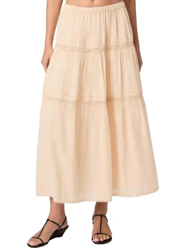 Paige Andres Tiered Maxi Skirt - Light Peach