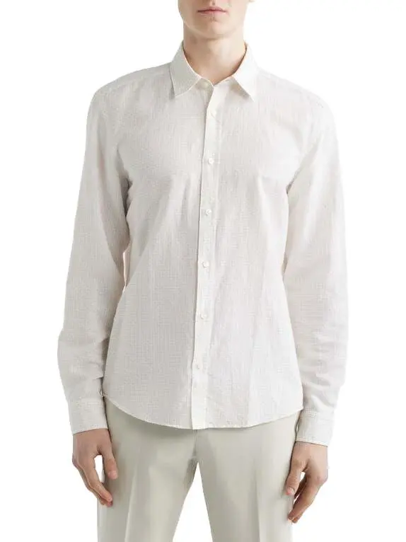 BOSS Liam Regular Fit Linen & Cotton Button-up Shirt - White