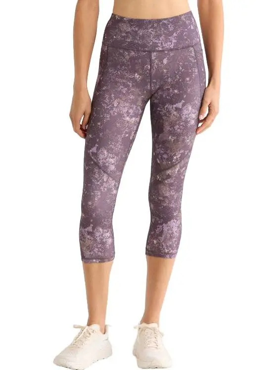Sweaty Betty Power Workout Crop Leggings - Purple Erosia Print