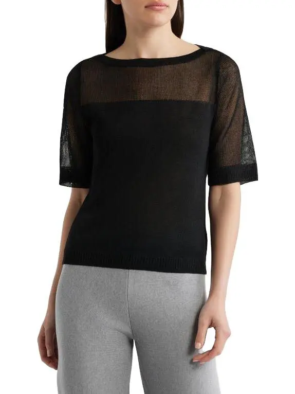 Kobi Halperin Romi Elbow Sleeve Knit Top - Black