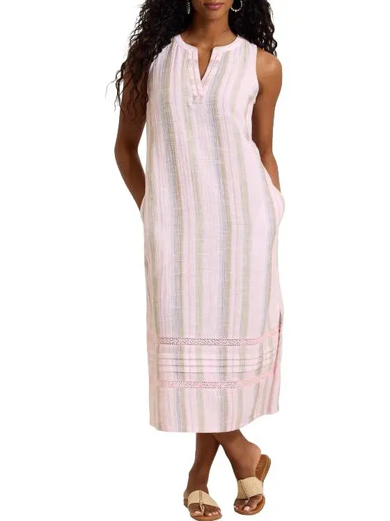 Tommy Bahama Cypress Cove Stripe Belted Midi Dress - Cyber Light