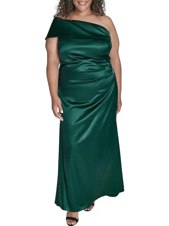 Eliza J One-shoulder Gown - Hunter