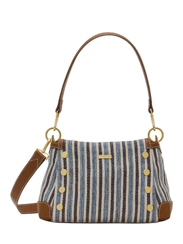 HAMMITT Medium Bryant Shoulder Bag With Stud Embellishments - Cabana Blue/brushed Gold
