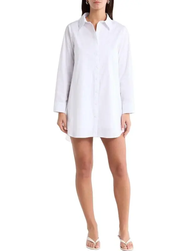 SUGARLIPS Kaira Poplin Button-up Shirt - White