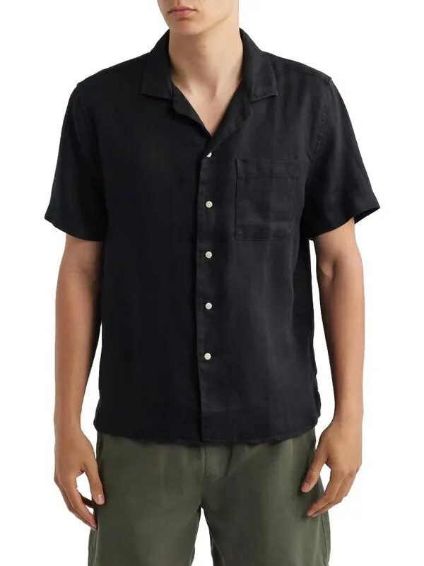 ALEX CRANE Organic Linen Camp Shirt - Night