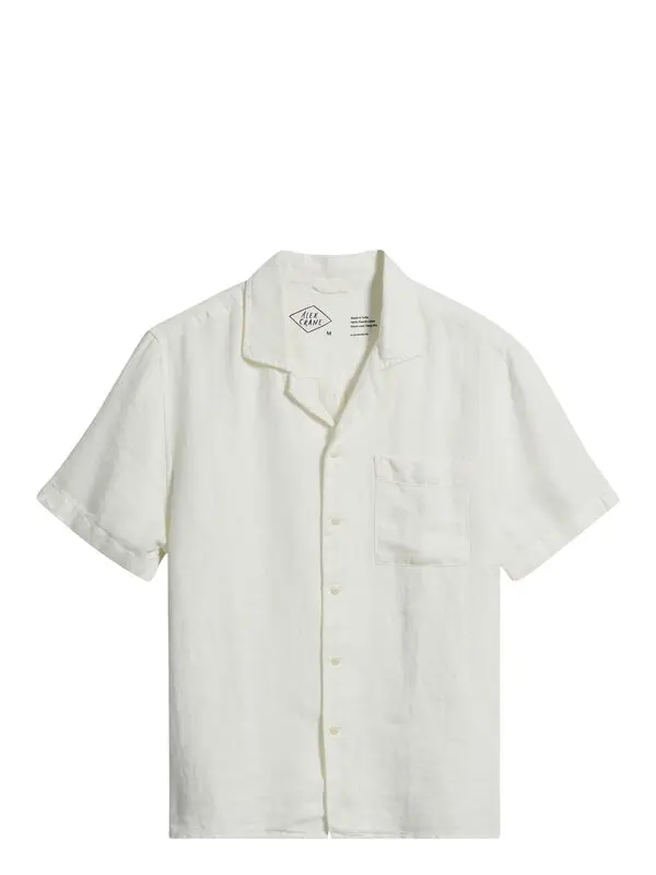 ALEX CRANE Organic Linen Camp Shirt - Snow Twill