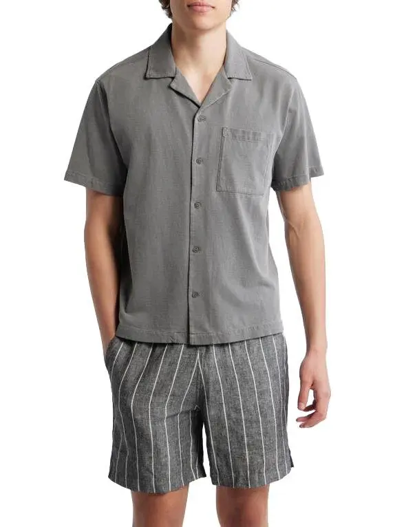 ALEX CRANE Caza Featherweight Organic Cotton Camp Shirt - Slate