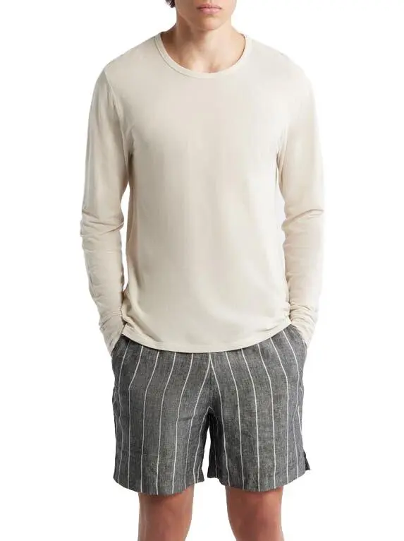 ALEX CRANE Long Sleeve Organic Cotton Crewneck T-shirt - Cream