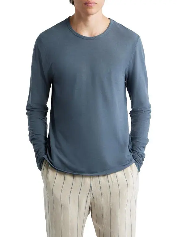 ALEX CRANE Long Sleeve Organic Cotton Crewneck T-shirt - Lake