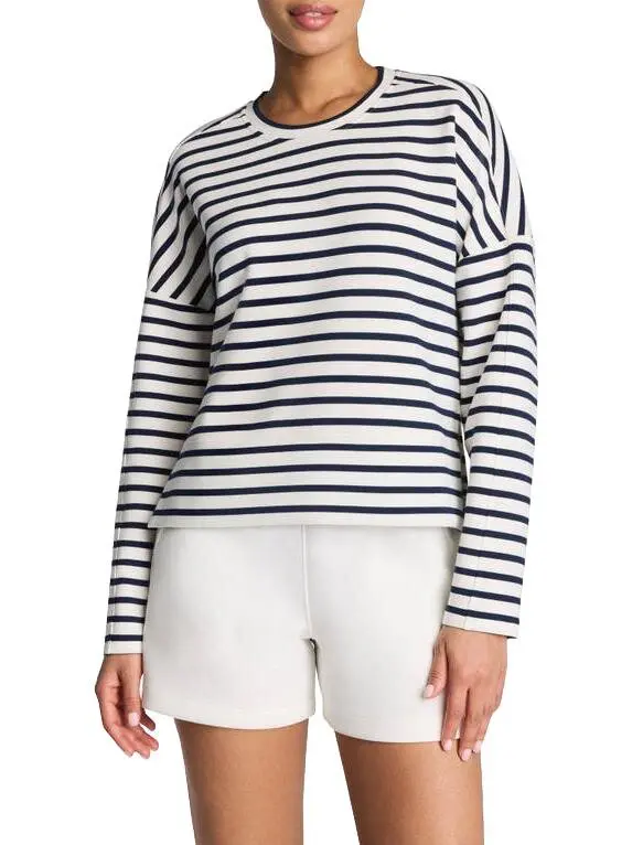 Spanx Air Essentials Stripe Sweatshirt - Yacht St P Tnavy