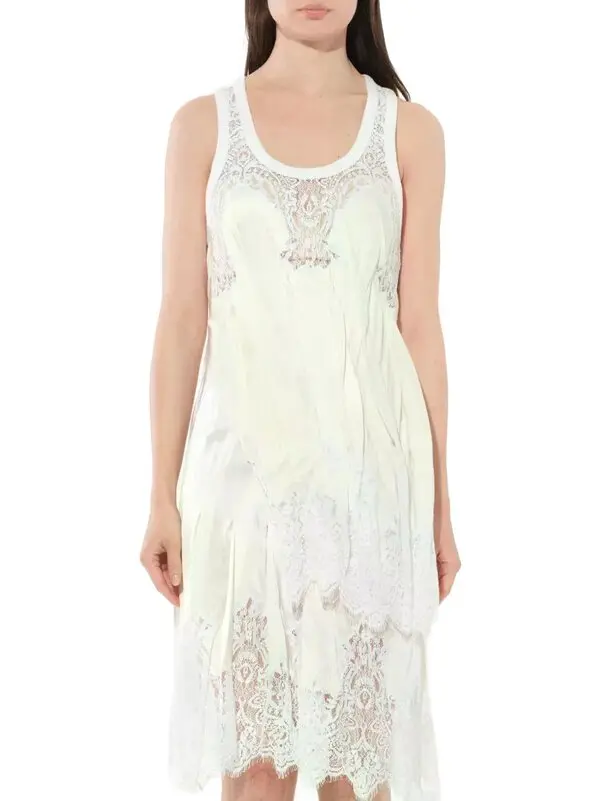 Givenchy Lace Detail Asymmetric Midi Dress - Neutrals