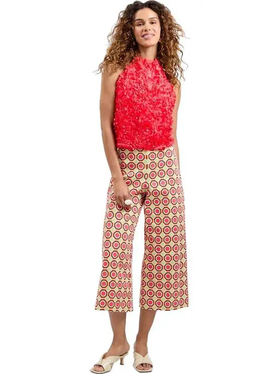Trina Turk 3d Floral Halter Top - Corso Coral