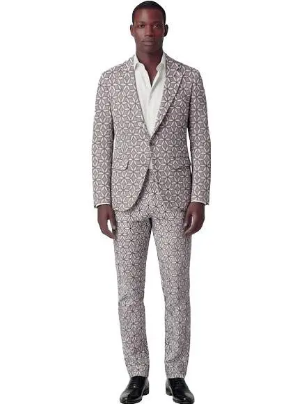 LORDS OF HARLECH Tribal Print Tailored Blazer - Tribal Natural