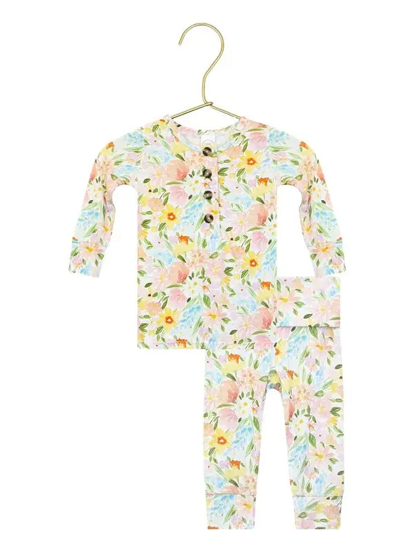 LOU LOU AND COMPANY Printed Henley And Pants Set - Matilda