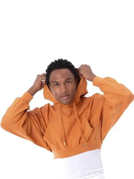 DAI MODA Heavyweight Cropped Hoodie - Rust