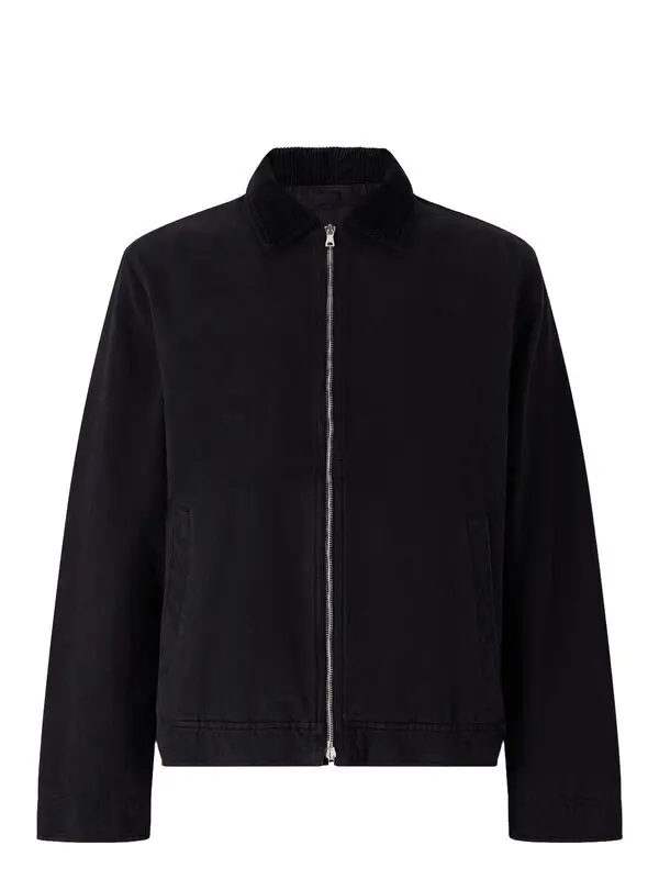 Mr P. Organic Cotton Coach Jacket With Corduroy Trim - Black
