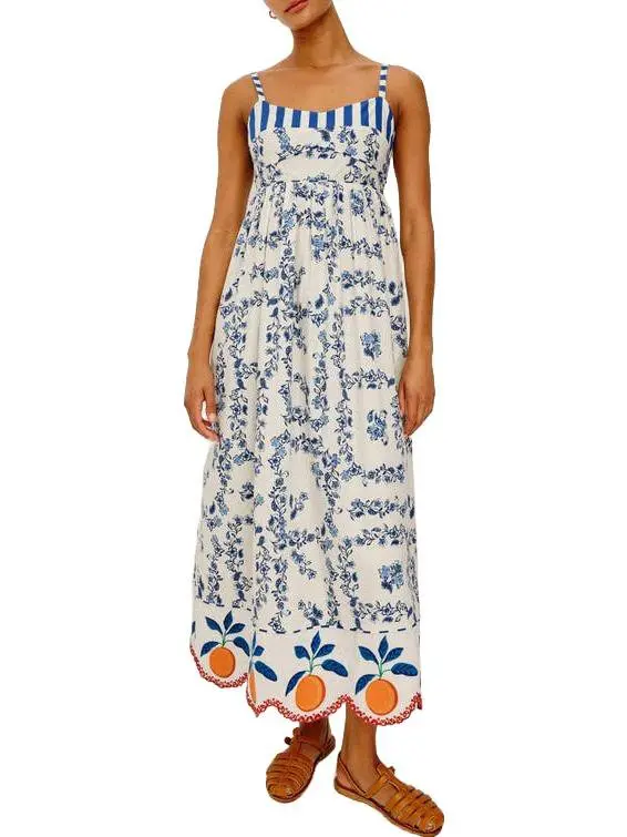 Rails Lexie Floral Border Print Cotton Dress - Ceramic Floral