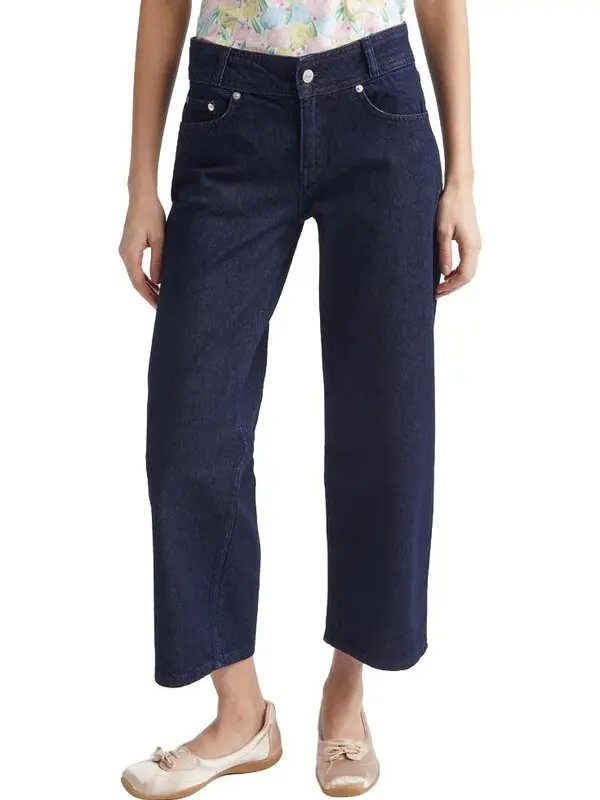 Sandy Liang Thesis Ankle Wide Leg Jeans - Indigo