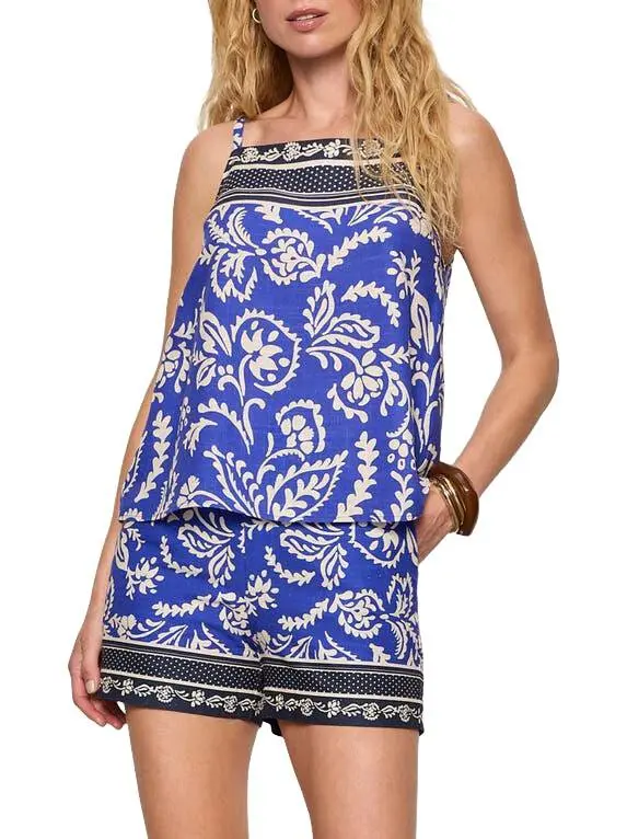 Sanctuary Nomad Print Camisole - Portofino Border Blue