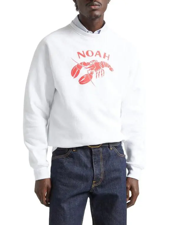 NOAH Coastal Crewneck Graphic Sweatshirt - White