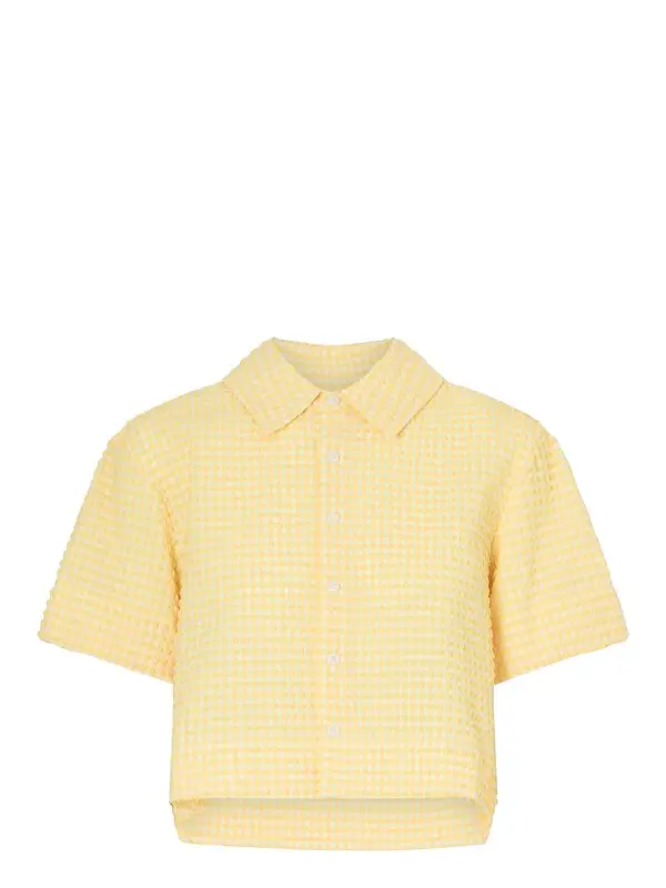 Simkhai Reeves Checked Seersucker Shirt - Yellow