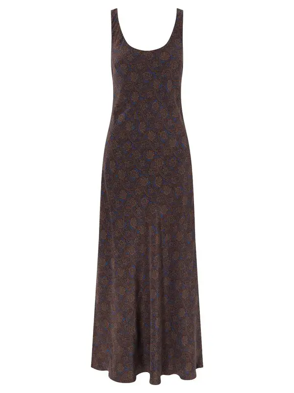 Matteau Printed Silk-crepe Maxi Dress - Brown