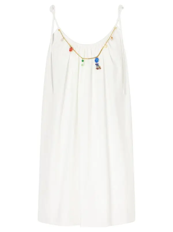 Stella McCartney Embellished Cotton Mini Dress - White