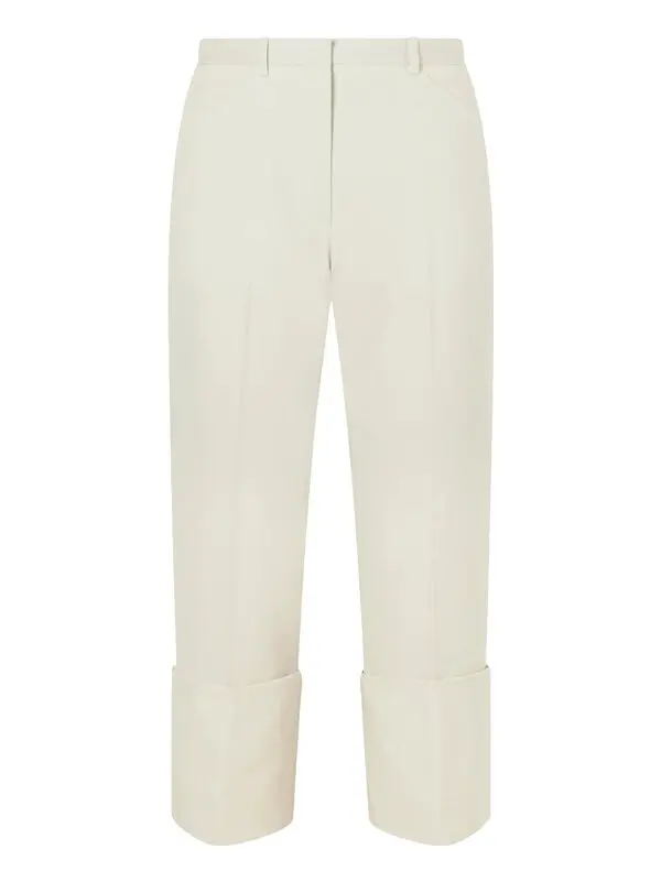 Calvin Klein Ramie-blend Twill Cropped Pants - Neutrals