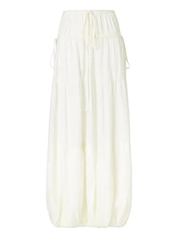 Co Gathered Crepe Maxi Skirt - Neutrals