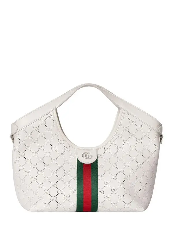 Gucci Giglio Small Leather Tote Bag - White